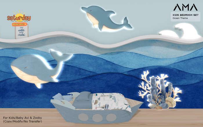 Second Life Marketplace - [AMA] Kids Bedroom Set - Ocean Theme - TSS MP ...